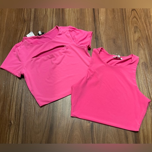 iris | Tops | New Iris 2 Piece Pink Crop Tank Crop Top Bundle S | Poshmark